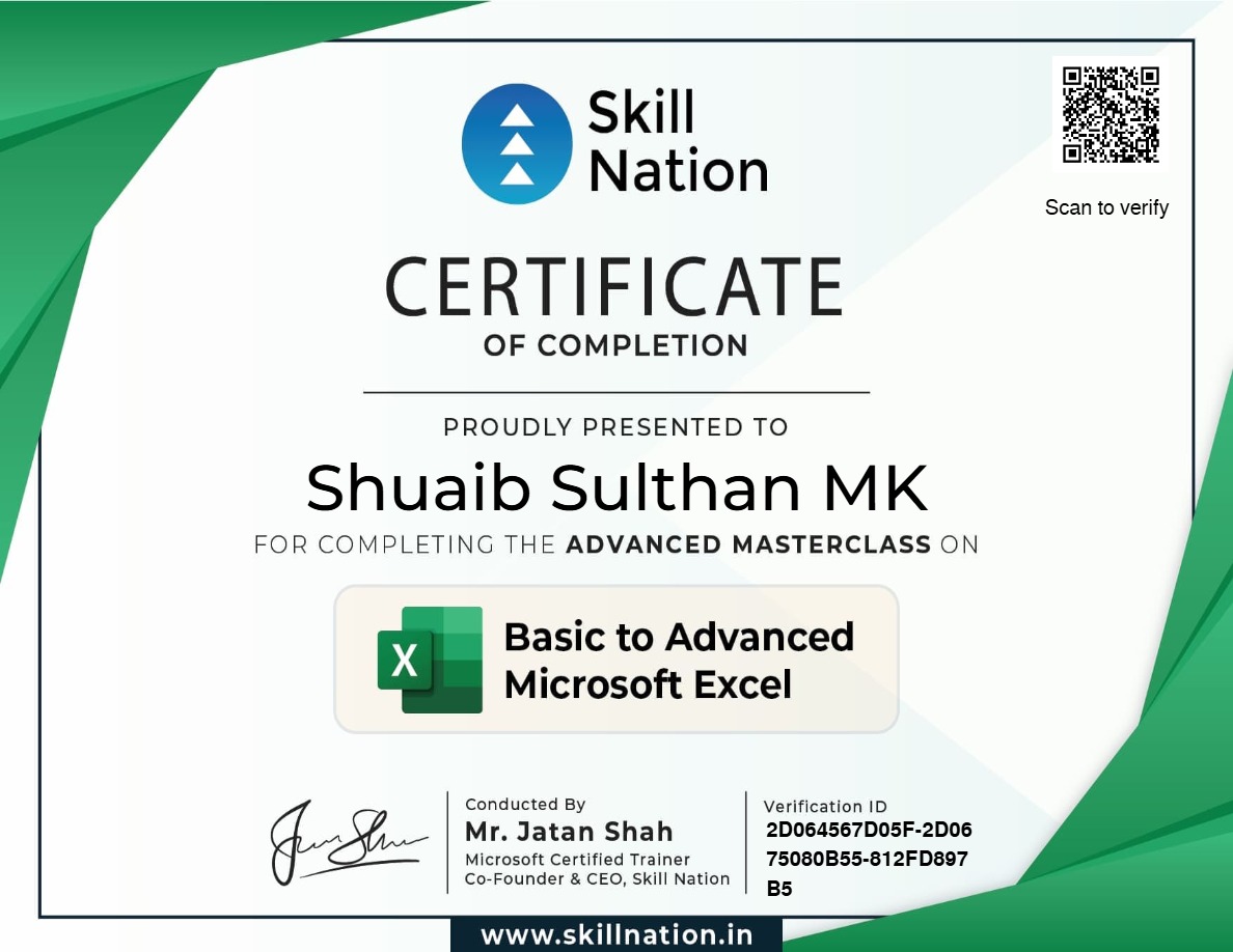 Your Certificate – Skill Nation