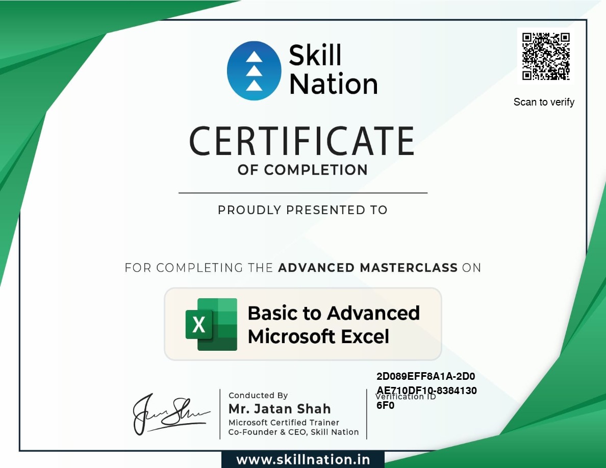 Your Certificate – Skill Nation
