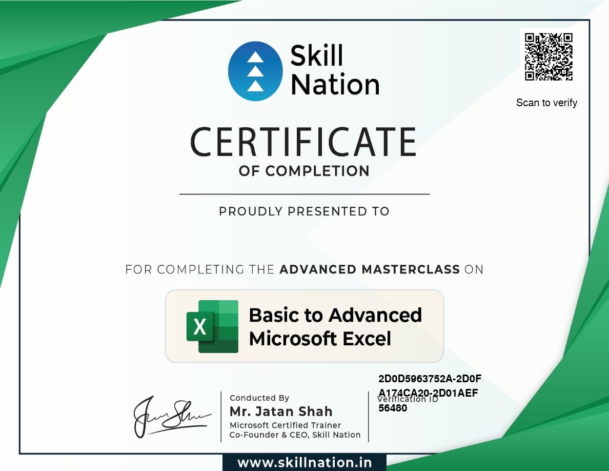 Your Certificate – Skill Nation