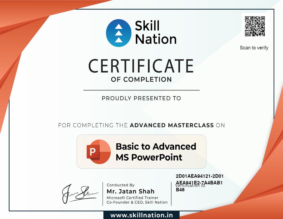 Your Certificate – Skill Nation