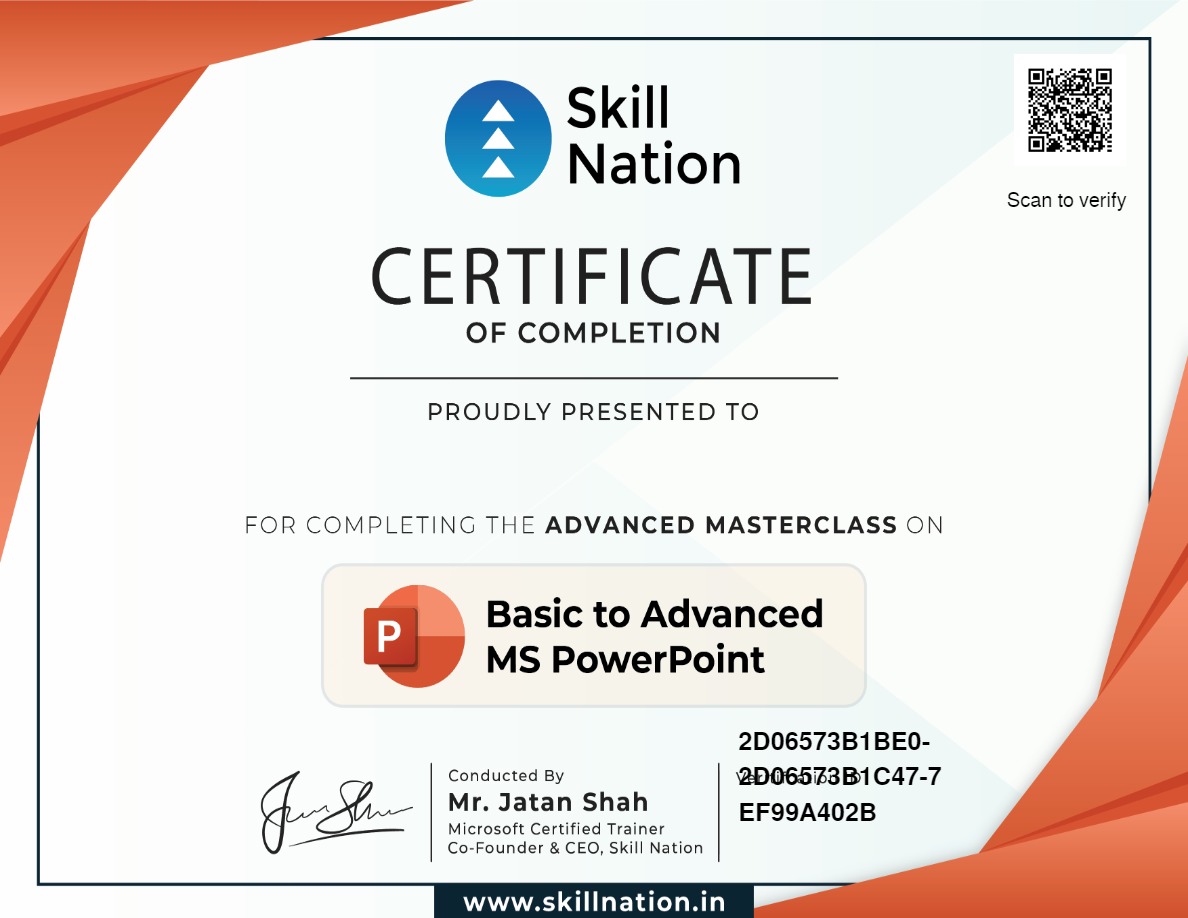 Your Certificate – Skill Nation
