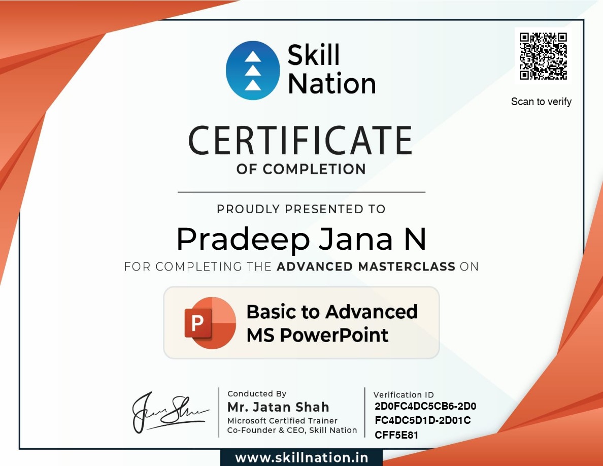 Your Certificate – Skill Nation