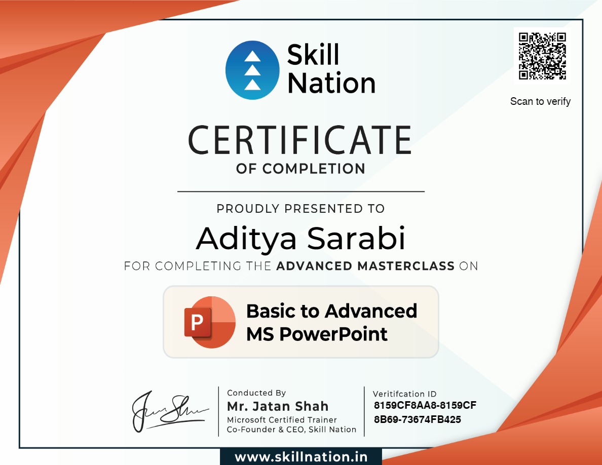 Your Certificate – Skill Nation