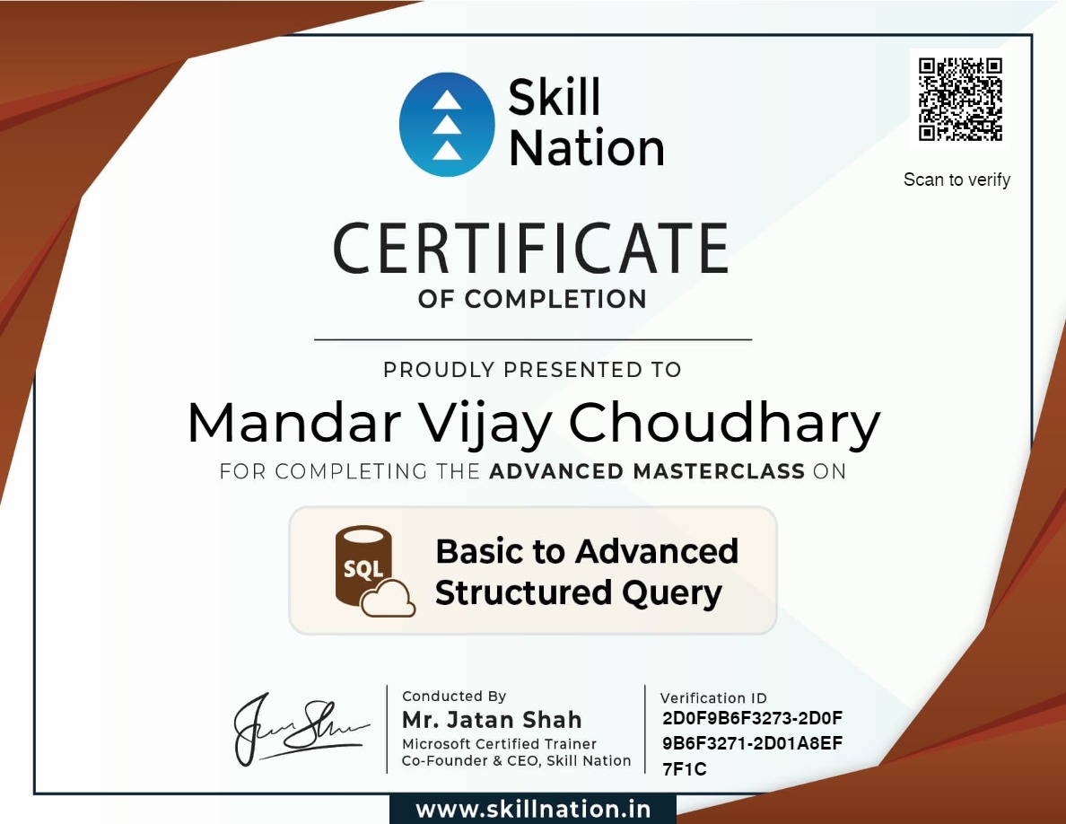 Your Certificate – Skill Nation